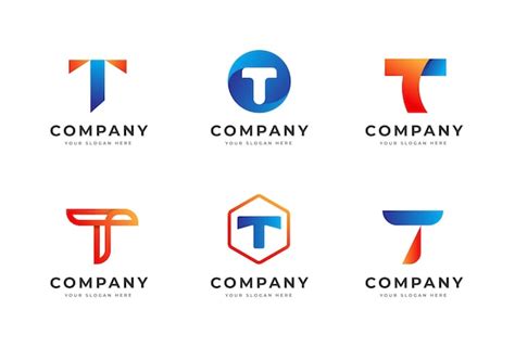 편지 T 로고 디자인 서식 파일 모음 프리미엄 벡터