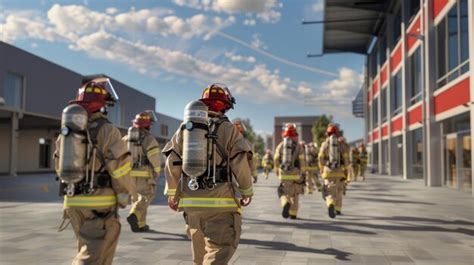 Fire Safety Evacuation Drill Premium Ai Generated Image