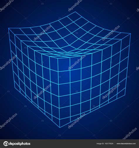 Wireframe Mesh Melt Box Stock Vector Image By Newb1 163170024