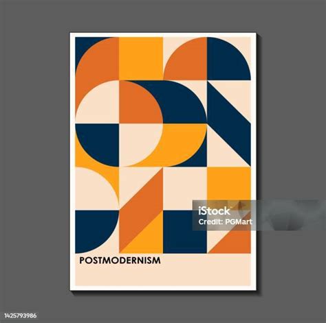 유행 포스트 모던 바우 하우스 에서 영감을 얻은 복고풍 포스터 인테리어 디자인 배경 포스터 디자인 잡지의 첫 페이지 하이테크 인쇄 Coverc에 유용합니다 미드센추리