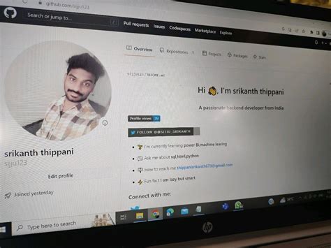 Srikanth Thippani On Linkedin Task43 Created Github Account And