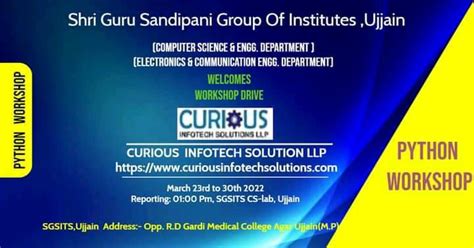 Pythonworkshop Shrigurusandipanigroupofinstitutesujjain Training