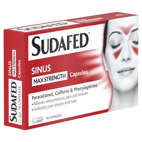 Sudafed Sinus Max Strength Capsules Pack Of 16 One Stop
