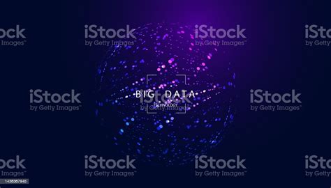 Abstract Big Data Network Circle Digital Connection And Point Curve Wave Communication