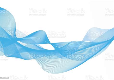 배경 안내 책자 웹사이트 전단지 디자인에 대 한 추상 블루 웨이브 라인 투명 한 물결입니다 벡터 일러스트 레이 션 0명에 대한