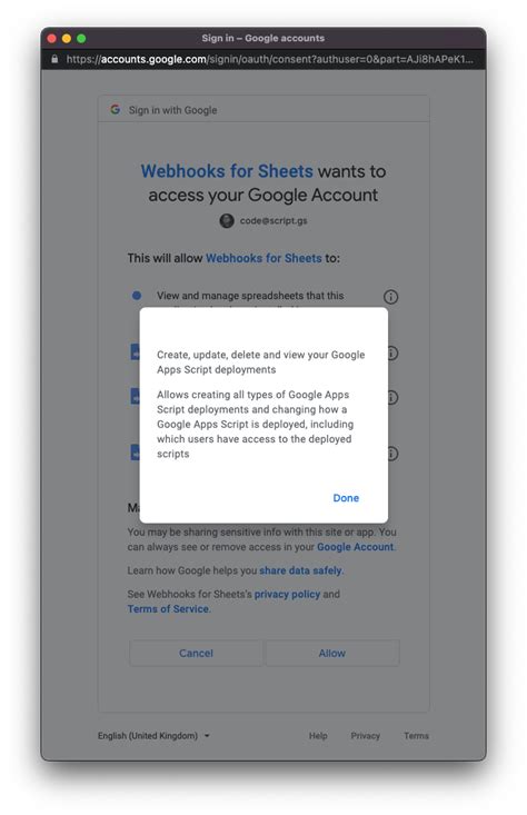 Webhooks For Sheets — Workspace Add On