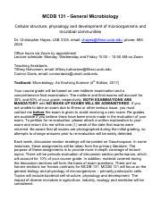 MCDB Syllabus Pdf MCDB General Microbiology Cellular