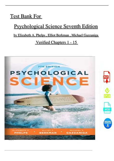 Psychological Science 7th Edition TEST BANK By Elizabeth A Phelps