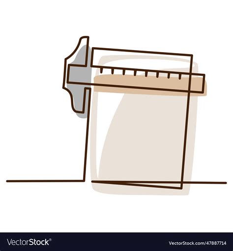 Architect T Square Continuous One Line Drawing Vector Image