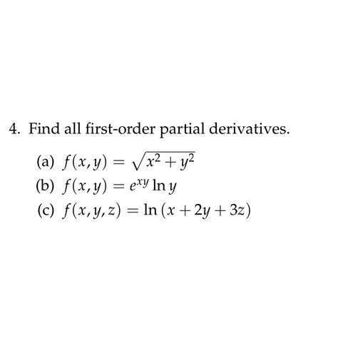 Solved Find All First Order Partial