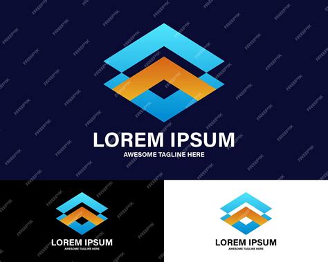 다채로운 프리미엄 기하학 로고 프리미엄 벡터