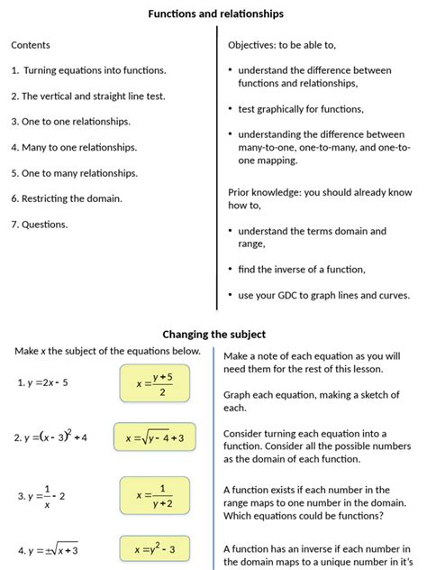 Relationships And Functions Pdf Function Mathematics Functions And Mappings