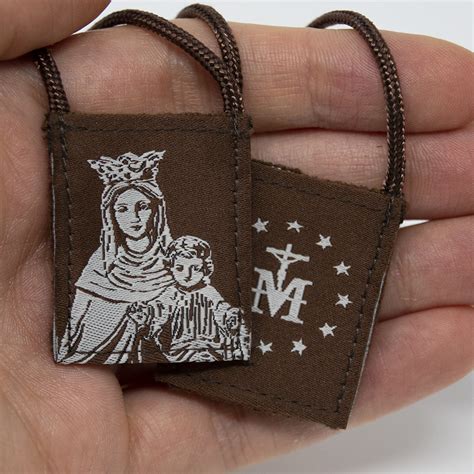 Olmc Crown Of Stars Our Lady Of Mt Carmel Premium Brown Scapular