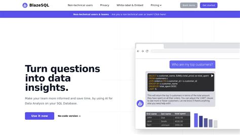 Blazesql Ai Driven Sql Generation And Data Analytics Tool For Everyone