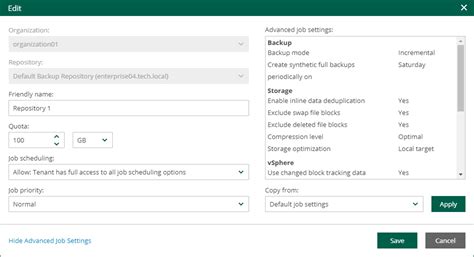 Editing Organization Configuration Veeam Backup Enterprise Manager Guide