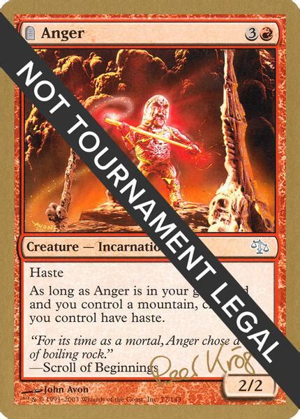 Anger 2003 Peer Kroger Jud World Championship Decks Magic The