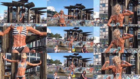 Veronica Flexing In The Alexanderplatz Fountain Part Pink Ivory Clips Sale