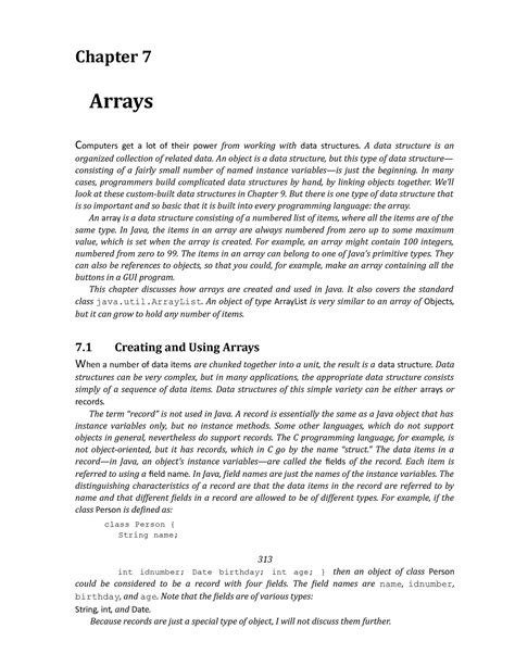 Chp2 Java Notes Chapter 7 Arrays Computers Get A Lot Of Their Power From Working With Data