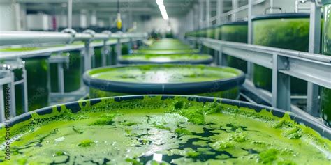 Bioreactor System Scaling Up Microorganism Fermentation For Biofuel Production Concept