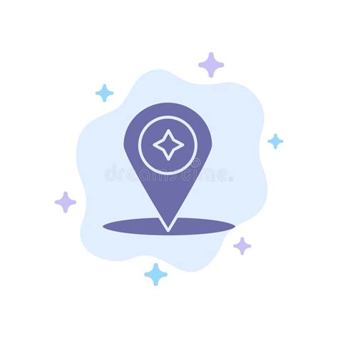 Map Compass Navigation Location Blue Icon On Abstract Cloud
