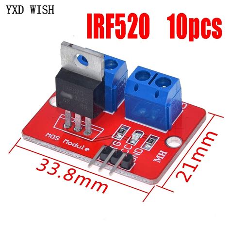 Tekercs Huzalkábel Szigetelt 10db 0 24v Felső Mosfet Gomb Irf520 Mos Illesztőmodul Pwm Tompítás