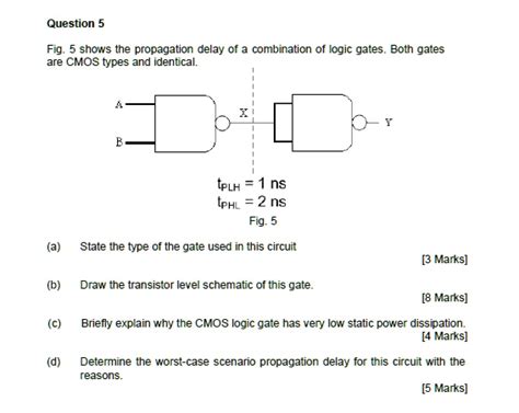 SOLVED Fig 5 Shows The Propagation Delay Of A Combination Of Logic Gates Both Gates Are CMOS