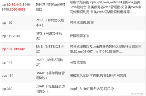 高危端口基本了解 csdn博客