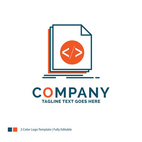 Code Coding File Programming Script Logo Design Blue And Orange