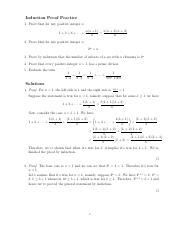 InductionPracticeSolutions Pdf Induction Proof Practice 1 Prove That For Any Positive Integer