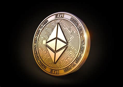 Ethereum Cryptocurrency Coin 3d Rendering Editorial Photo