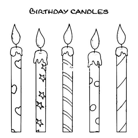Velas De Cumpleaños Para Colorear Y Recortar