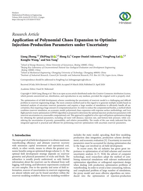 Pdf Application Of Polynomial Chaos Expansion To Optimize Injection Production Parameters