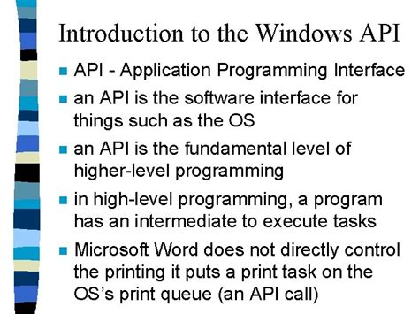 Introduction To The Windows Api N Api Application