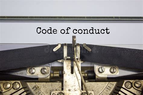 Code Of Conduct Symbol Words `code Of Conduct` Typed On Retro