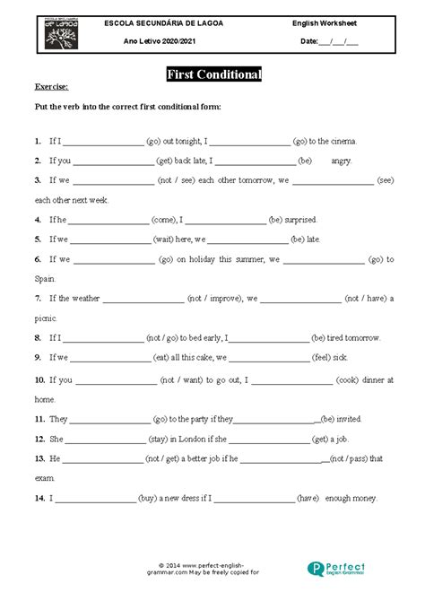 First Conditional Form © 2014 Perfect English Grammar May Be Freely Copied For Personal Or