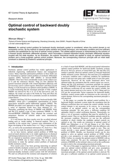 Optimal Control Of Backward Doubly Stochastic System