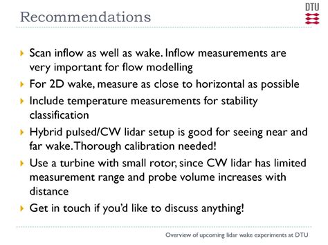 Overview Of Upcoming Lidar Wake Experiments At Dtu Ppt Download