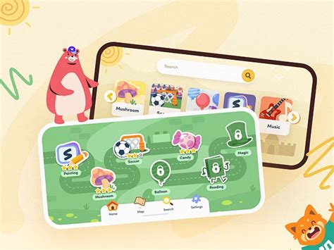 耶世界！儿童教育应用程序 3d 动画应用程序 ui 花瓣网