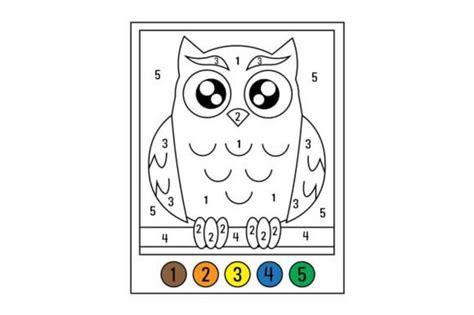 Owl Color By Number Coloringbynumbercom