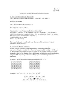 Modular Arithmetic Teacher S Guide