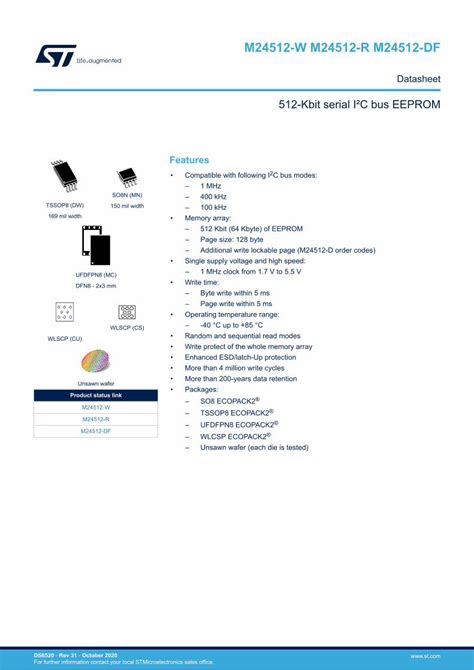 PDF Kbit serial I²C bus EEPROM TSSOP ECOPACK DOKUMEN TIPS