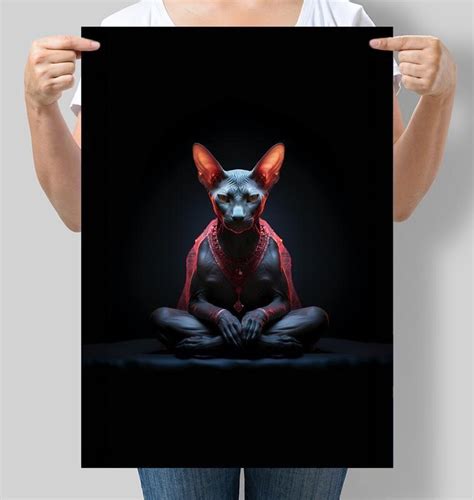 Постер кіт сфінкс медитує — цена 280 грн в каталоге Постеры Купить товары для дома и быта по