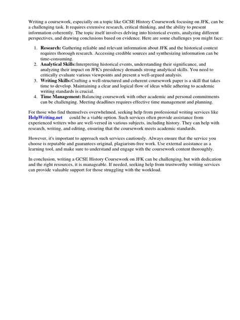 Gcse History Coursework Jfk Pdf John F Kennedy Lee Harvey Oswald
