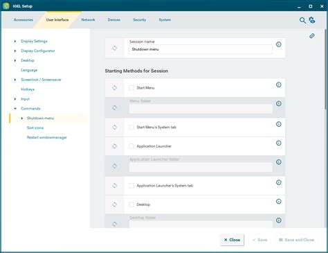 Commands Session In Igel Os 12