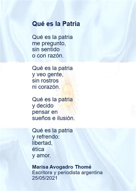 ¿qué Es La Patria Poesía En El Día De La Patria En La Argentina