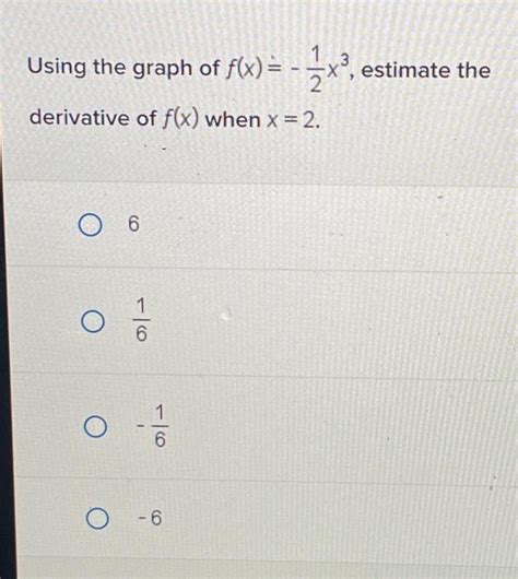 Solved Using The Graph Of F X −21x3 Estimate The