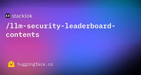 Stacklokllm Security Leaderboard Contents · Datasets At Hugging Face