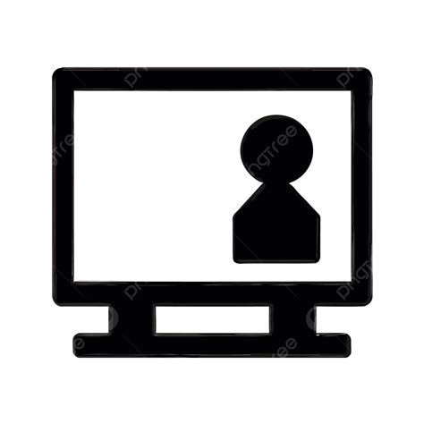 Black Computer Screen Showing An Adult With A Face Vector A Simplistic