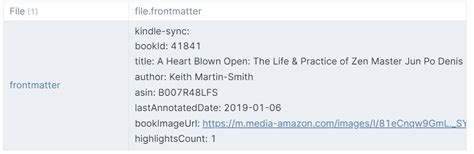 Dataview Query From Kindle Sync Notes Nested Fields In Metadata Help