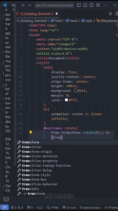 Rotating Text Html Css Youtube